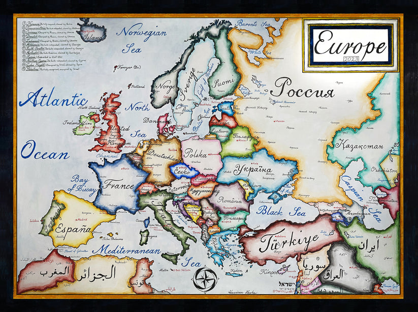 Endonym Map of Europe; Europe Map 2023 in Native Languages ...